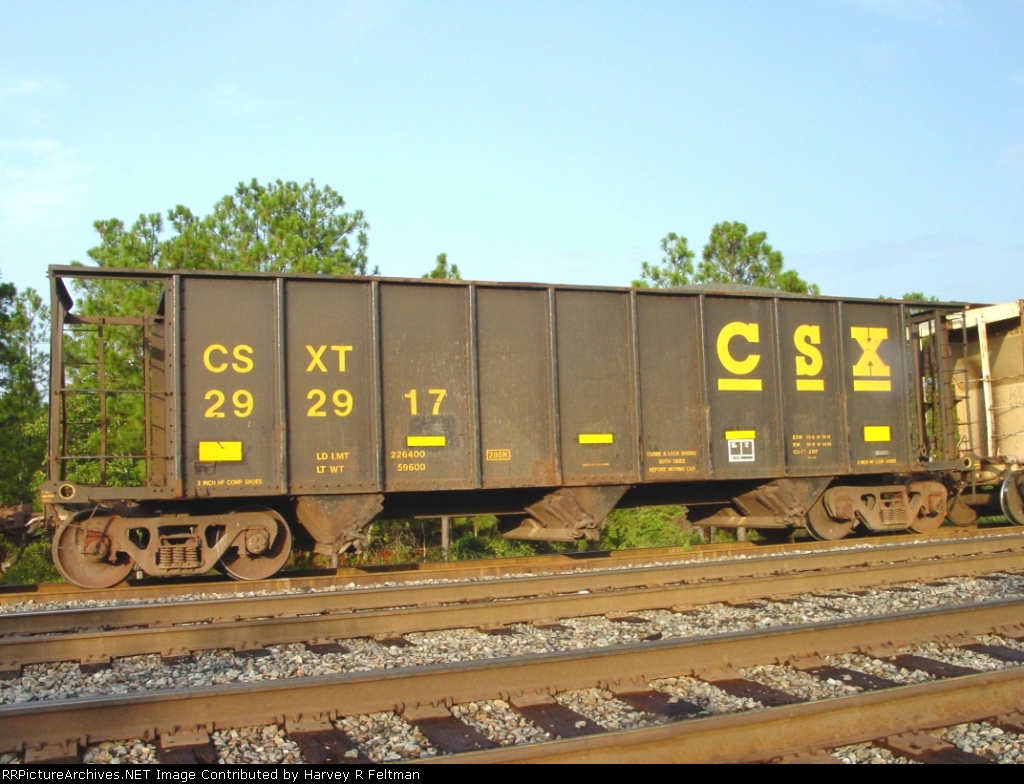 CSX 292917, with a load of finely screened rock,